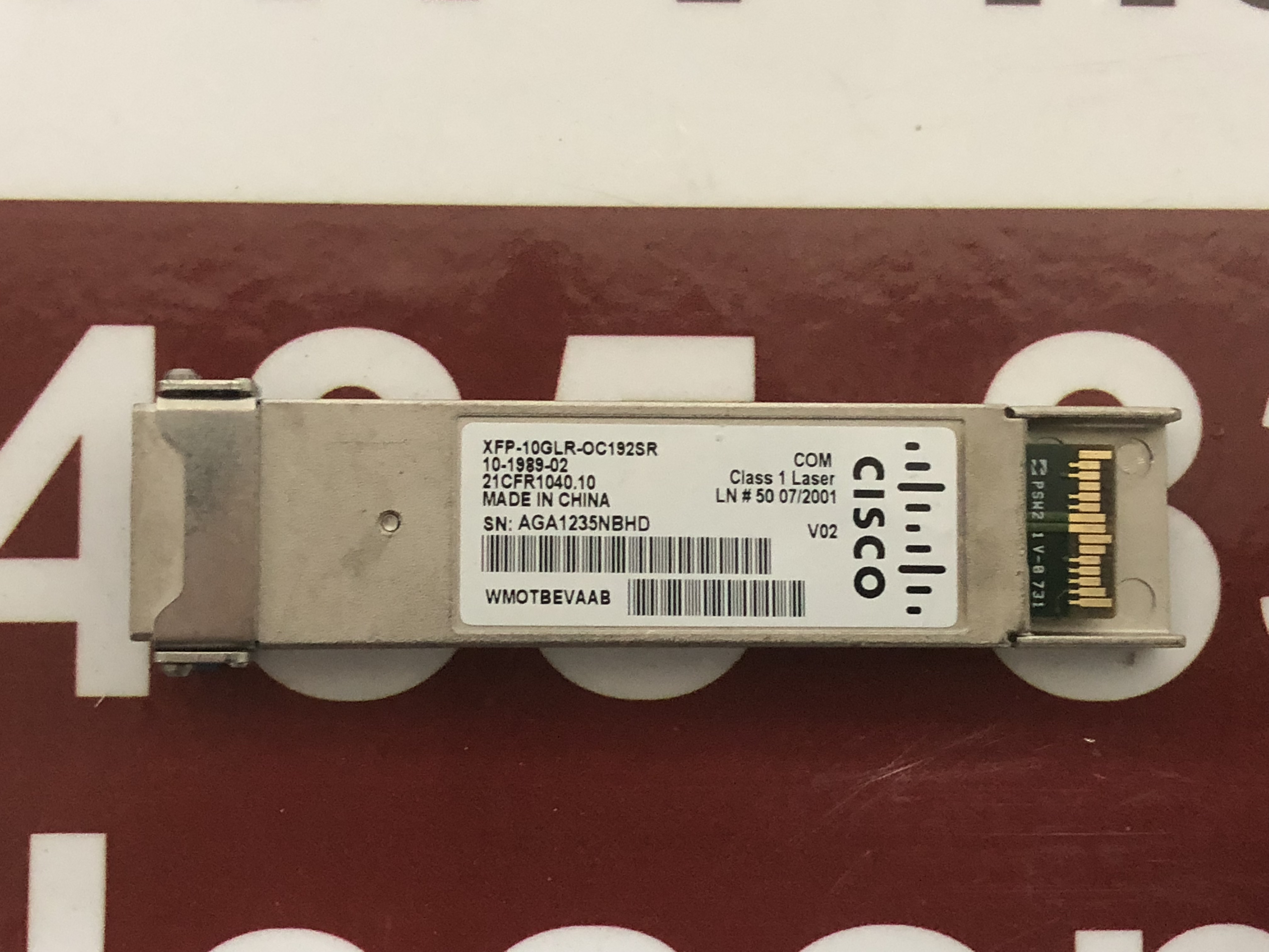 CISCO XFP-10GLR-OC192SR MULTIRATE - XFP TRANSCEIVER MODULE 10-1989-02 ...