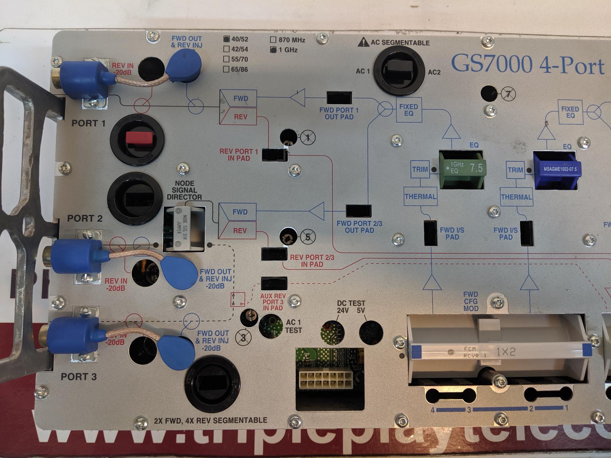 SA/Cisco GS7000 4 port Node amplifier 1 GHz 40/52 Split, 2xFWD 4xREV ...